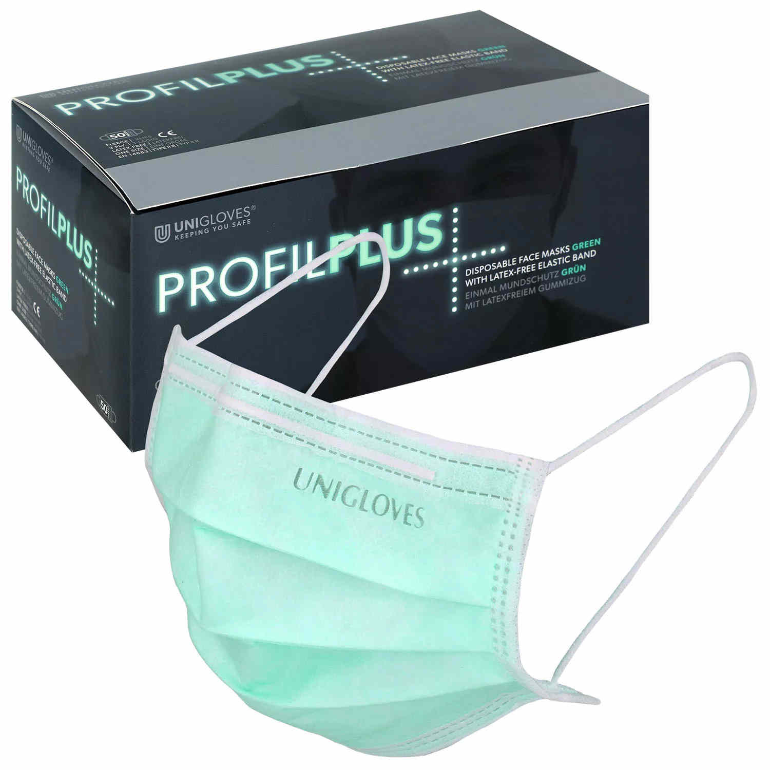 Unigloves PROFIL PLUS OP-Mundschutz Grün